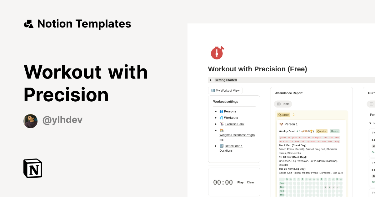 Workout with Precision Template | Notion Marketplace