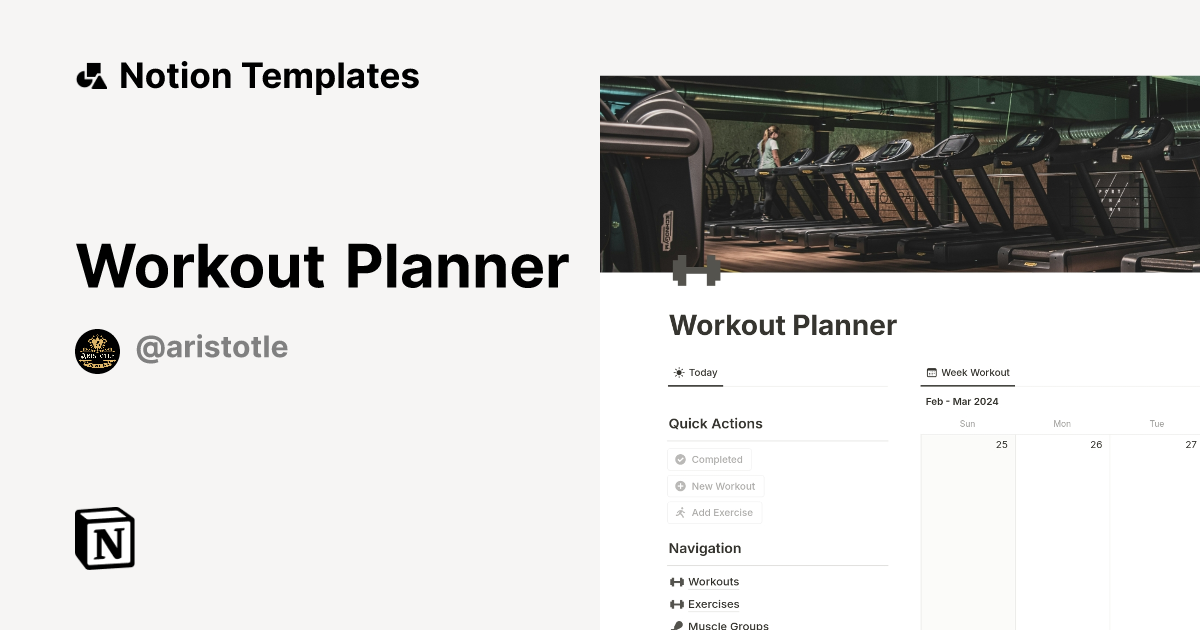Workout Planner Template | Notion Marketplace