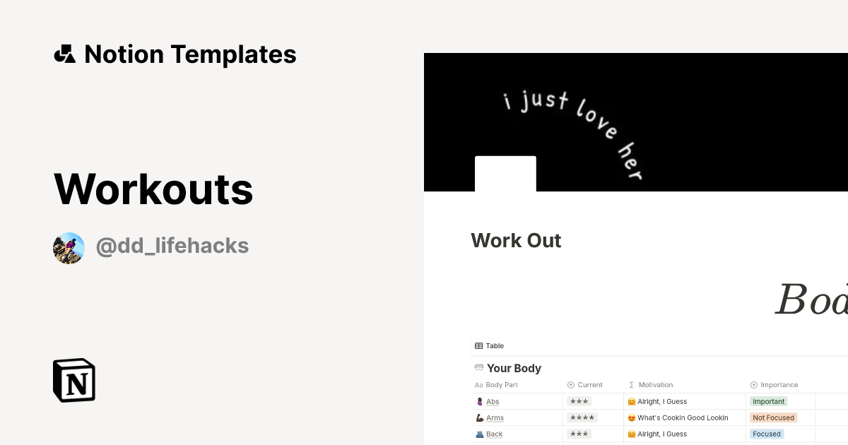 Workouts Template | Notion Marketplace