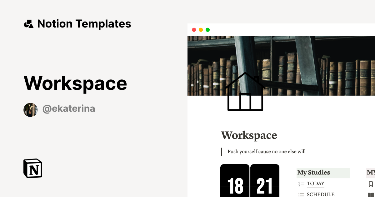 Workspace Template by Ekaterina | Notion Marketplace