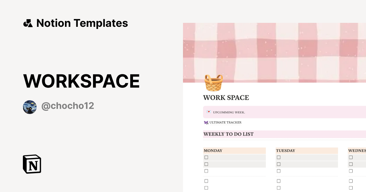 WORKSPACE Template by kasy | Notion Marketplace