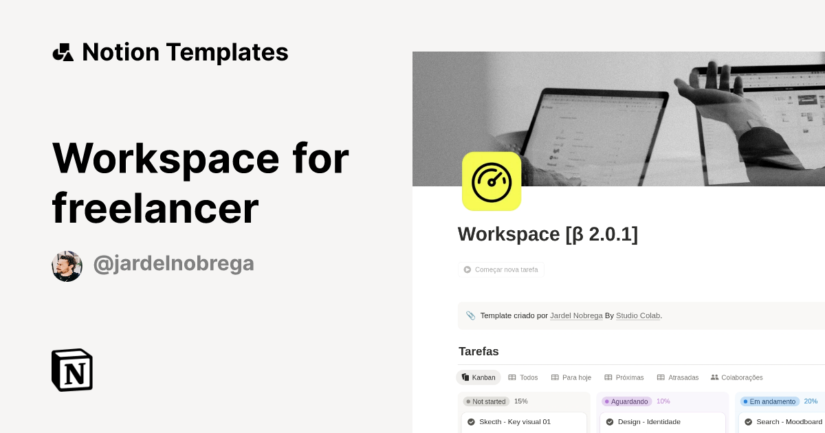 Workspace for freelancer Template by Jardel Nobrega | Notion Marketplace