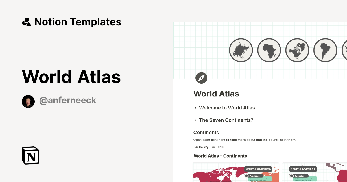 World Atlas Template by Anfernee | Notion Marketplace