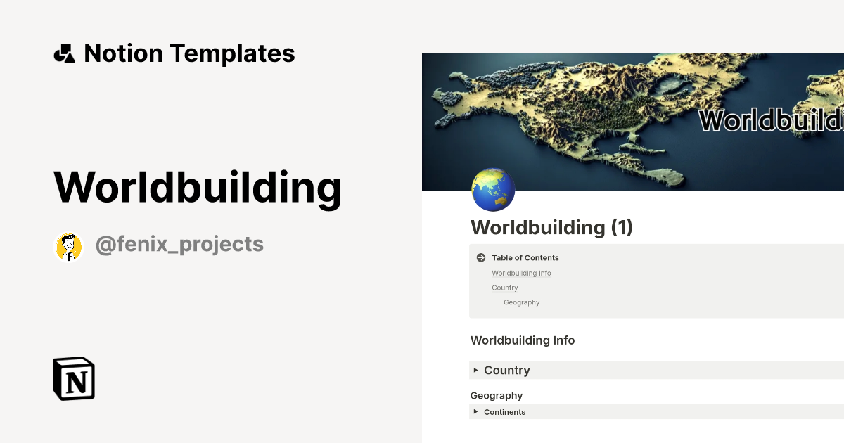 Worldbuilding Template by Fenix Projects | Notion Marketplace