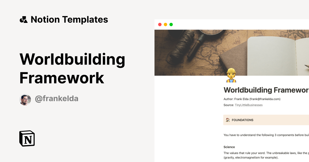 Worldbuilding Framework Template by Frank Elda | Notion Marketplace