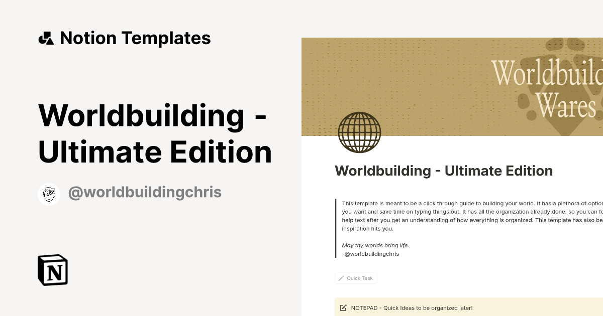 Worldbuilding - Ultimate Edition Template by Chris | Resources for ...