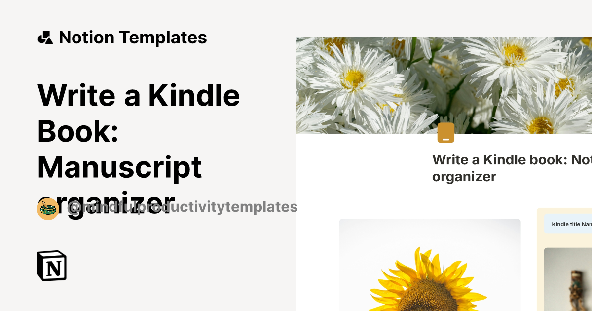 Write a Kindle Book: Manuscript organizer Template by Mindful ...