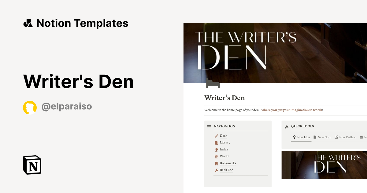 Writer's Den Template | Notion Marketplace