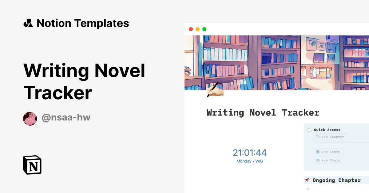Writing Novel Tracker Template | Notion Marketplace