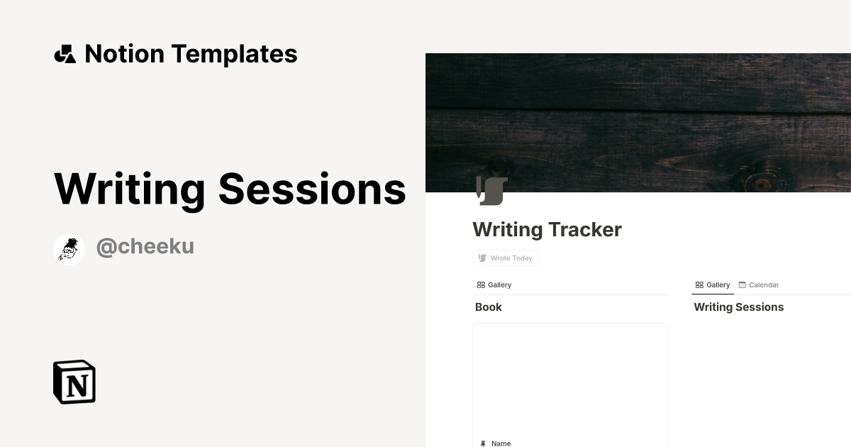 Writing Sessions Template by Cheeku | Notion Marketplace