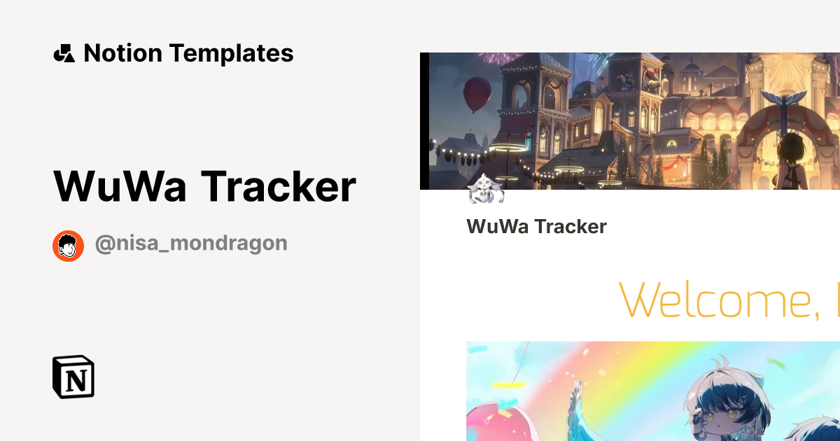 WuWa Tracker Template | Notion Marketplace