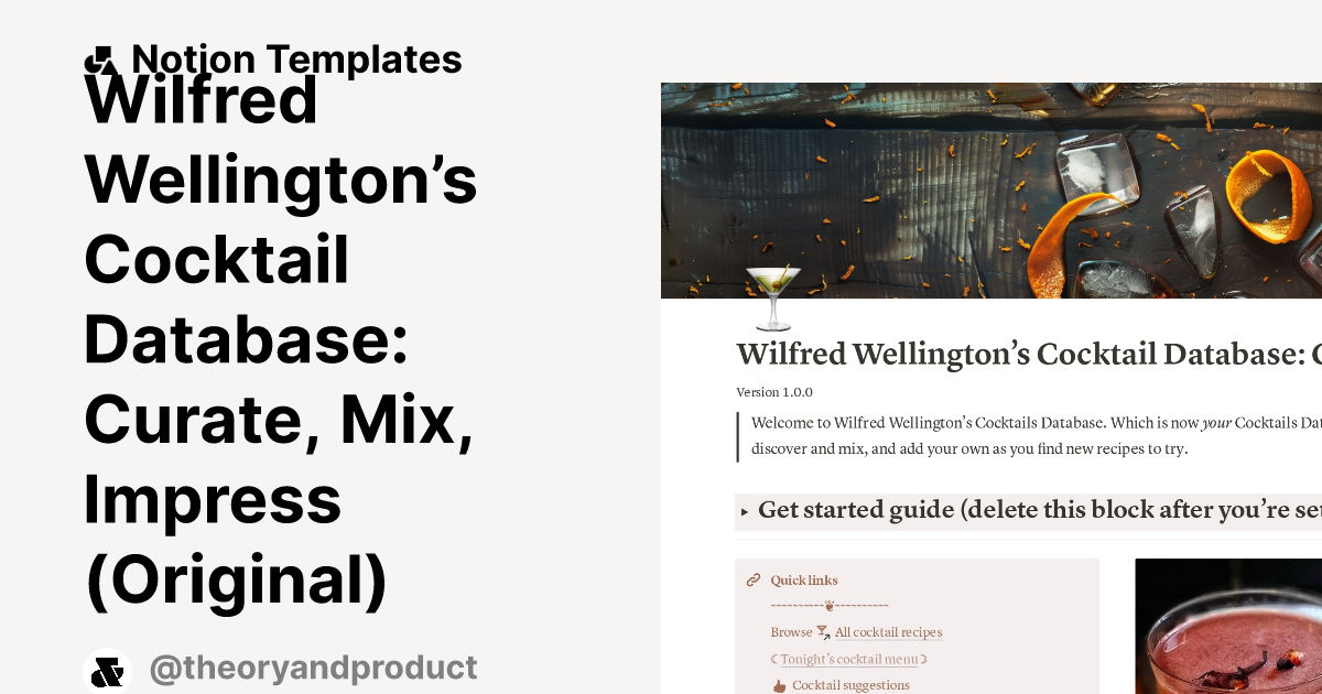 Wilfred Wellington’s Cocktail Database: Curate, Mix, Impress (Original ...