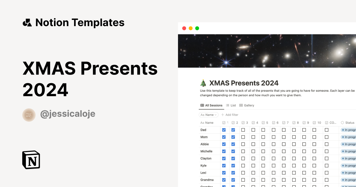 XMAS Presents 2024 Template | Notion Marketplace
