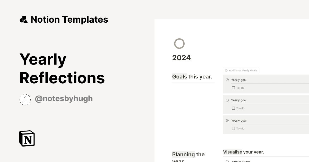 Yearly Reflections Template | Notion Marketplace
