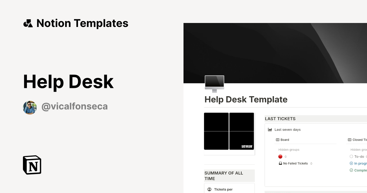 Help Desk Template by Victor Mussi | Notion Marketplace