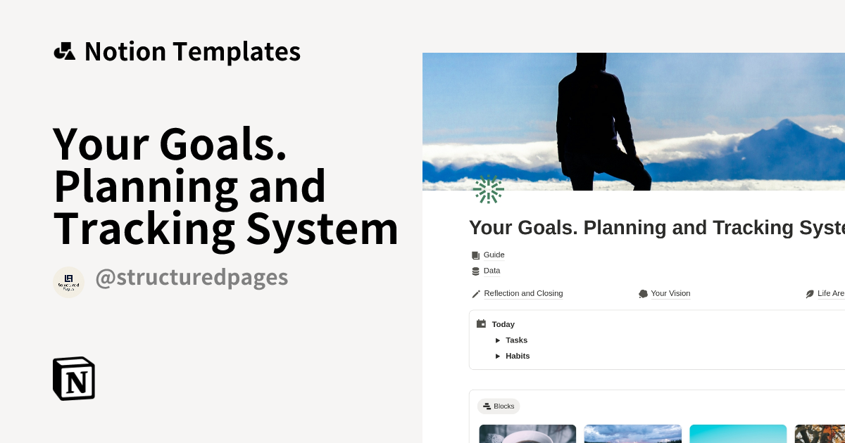 Your Goals. Planning and Tracking System Template by Structured Pages ...