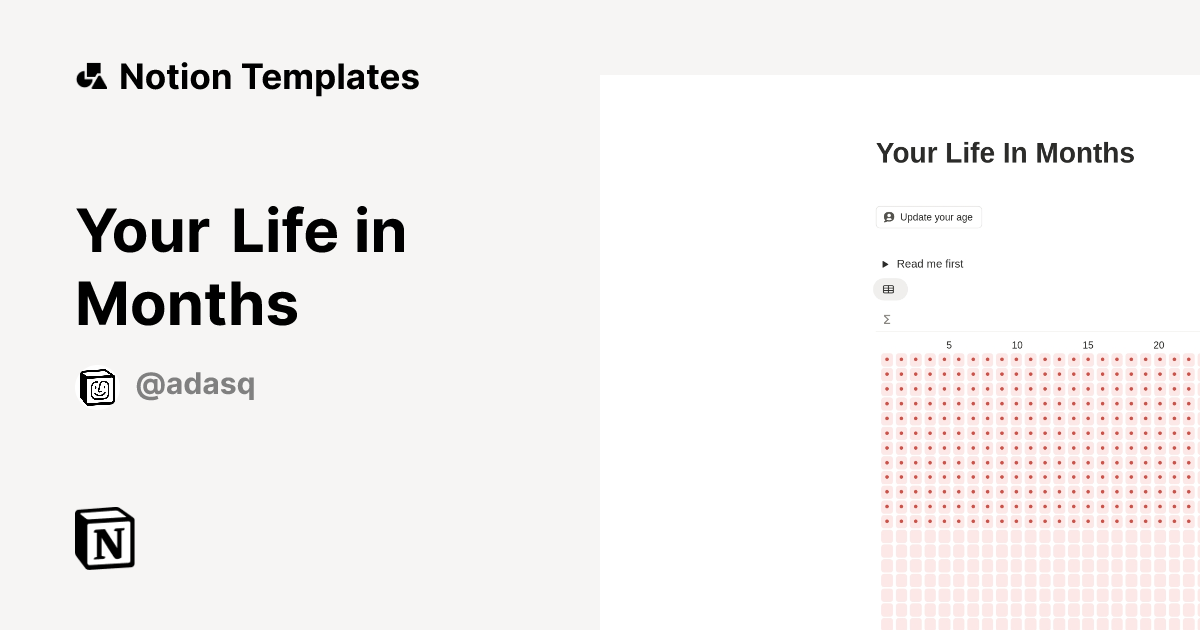 Your Life in Months Template by adasq | Notion Marketplace