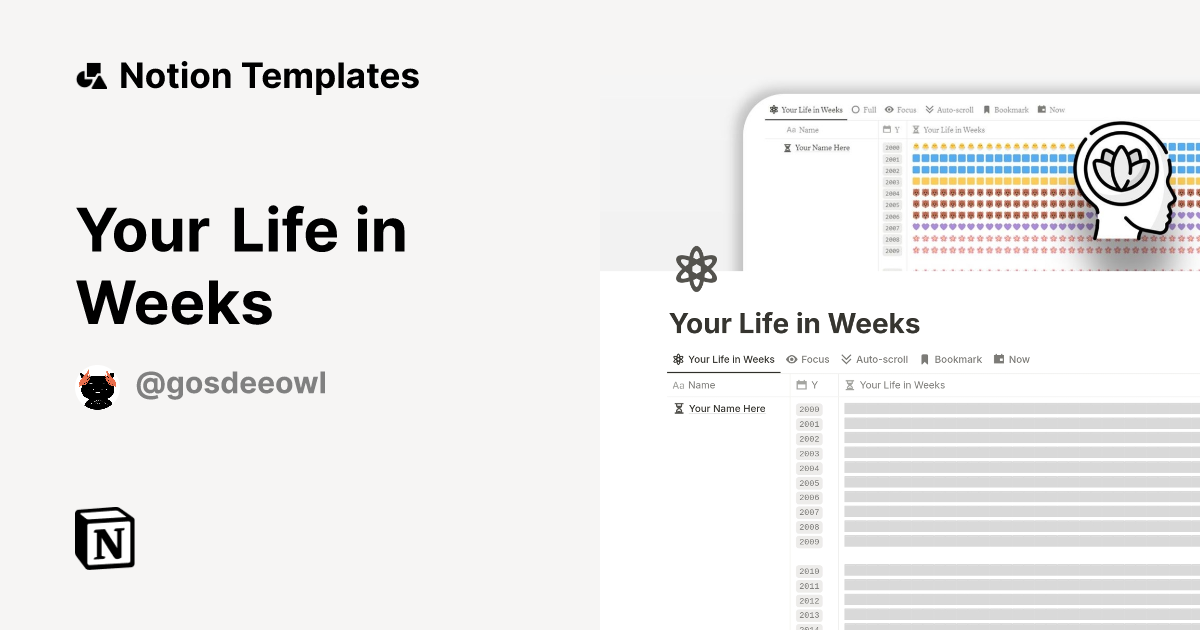 Your Life in Weeks Template by Gosdee | Notion Marketplace