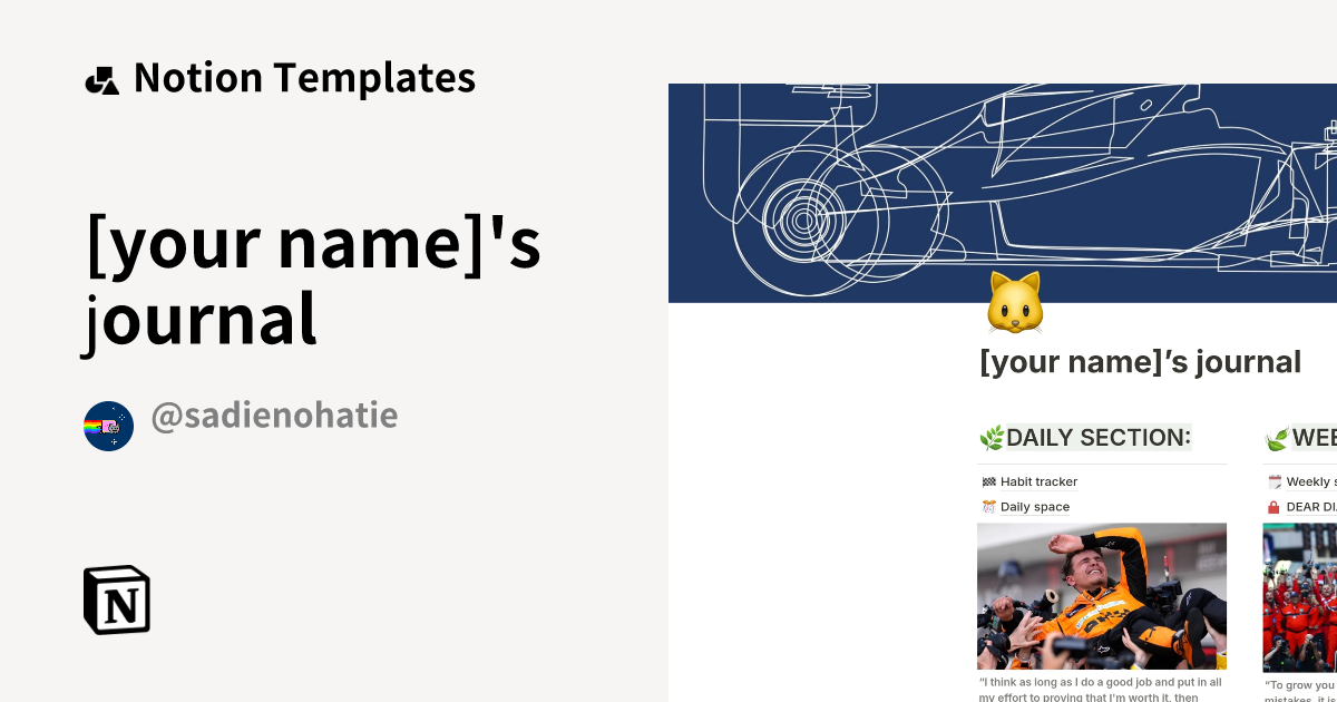 [your name]'s journal Template | Notion Marketplace