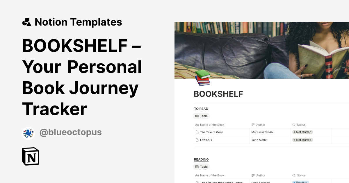 BOOKSHELF – Your Personal Book Journey Tracker Template | Notion ...