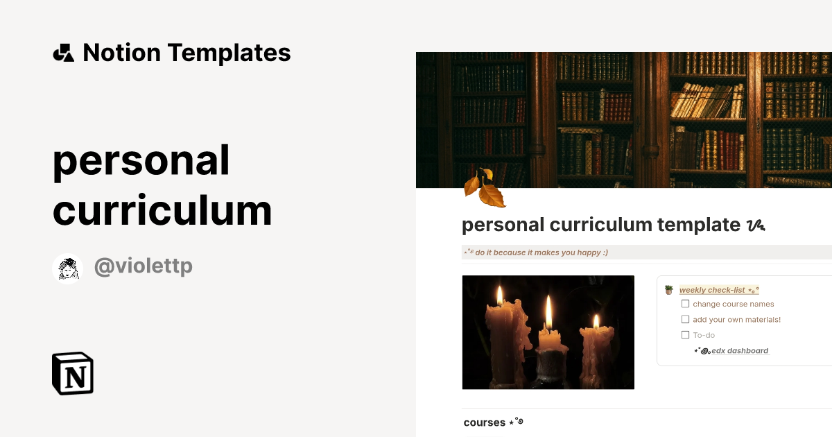 personal curriculum Template by violet | Notion Marketplace