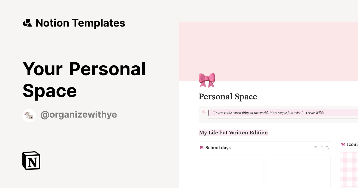 Your Personal Space Template | Notion Marketplace