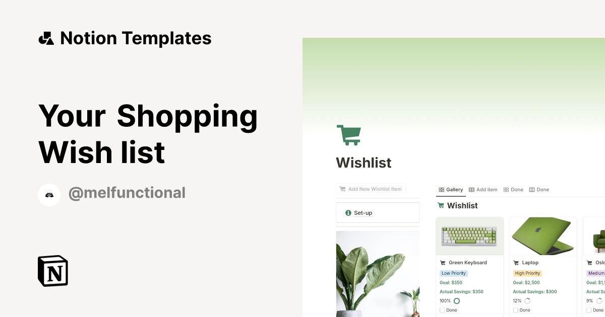Your Shopping Wish list Template | Notion Marketplace