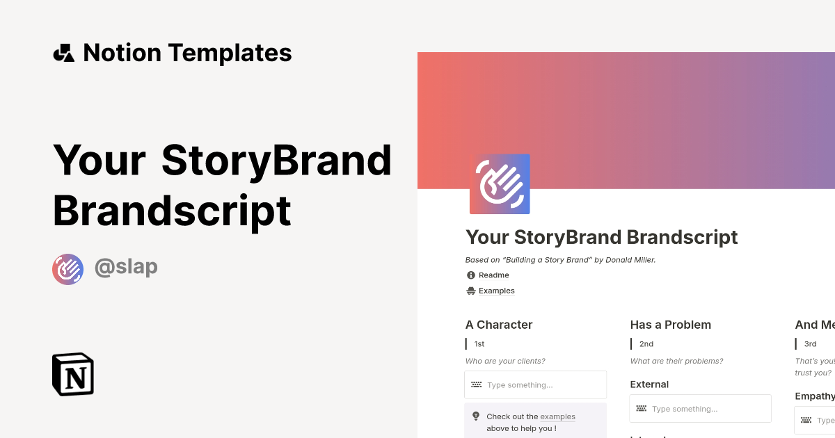 Your StoryBrand Brandscript Template | Notion Marketplace