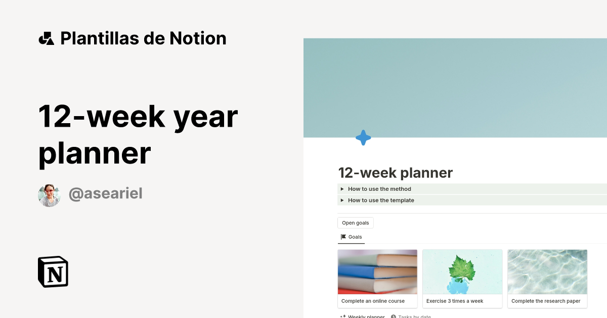 Plantilla 12-week year planner | Notion Marketplace