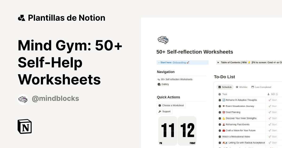 Plantilla 50+ Reflection Exercises for Success | Notion Marketplace