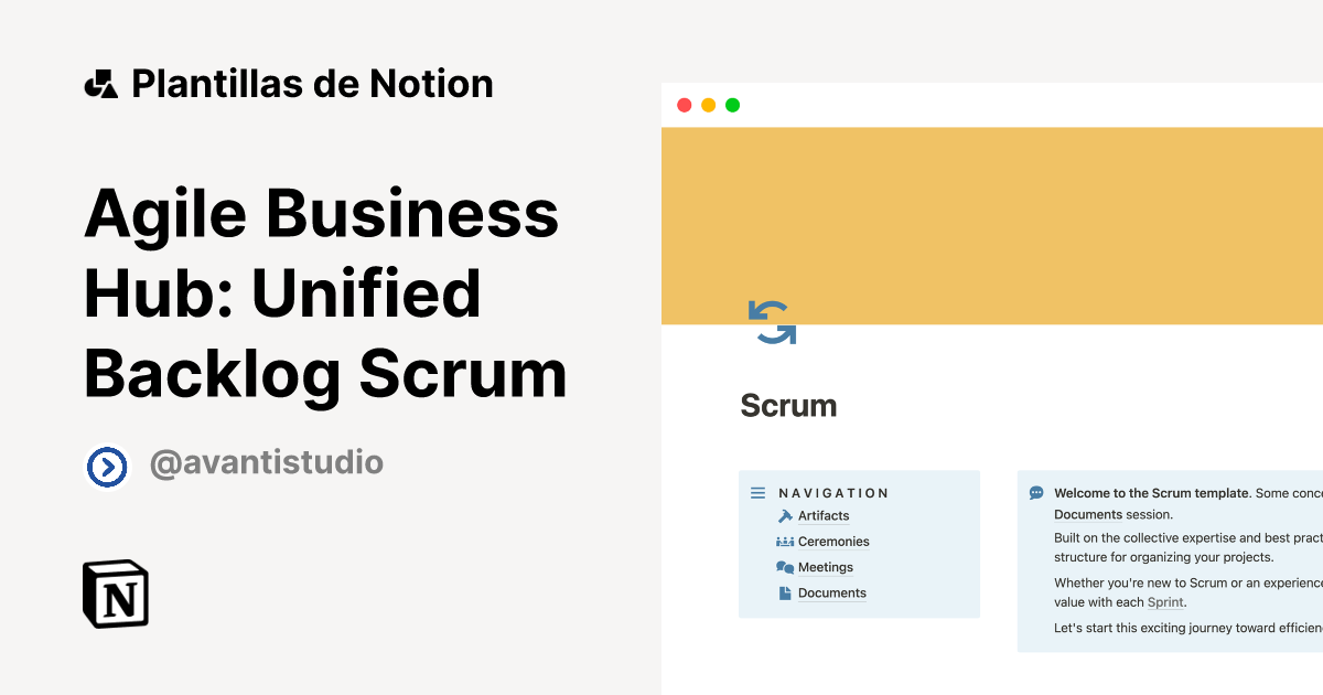 Plantilla Agile Business Hub: Unified Backlog Scrum de Avanti Studio ...