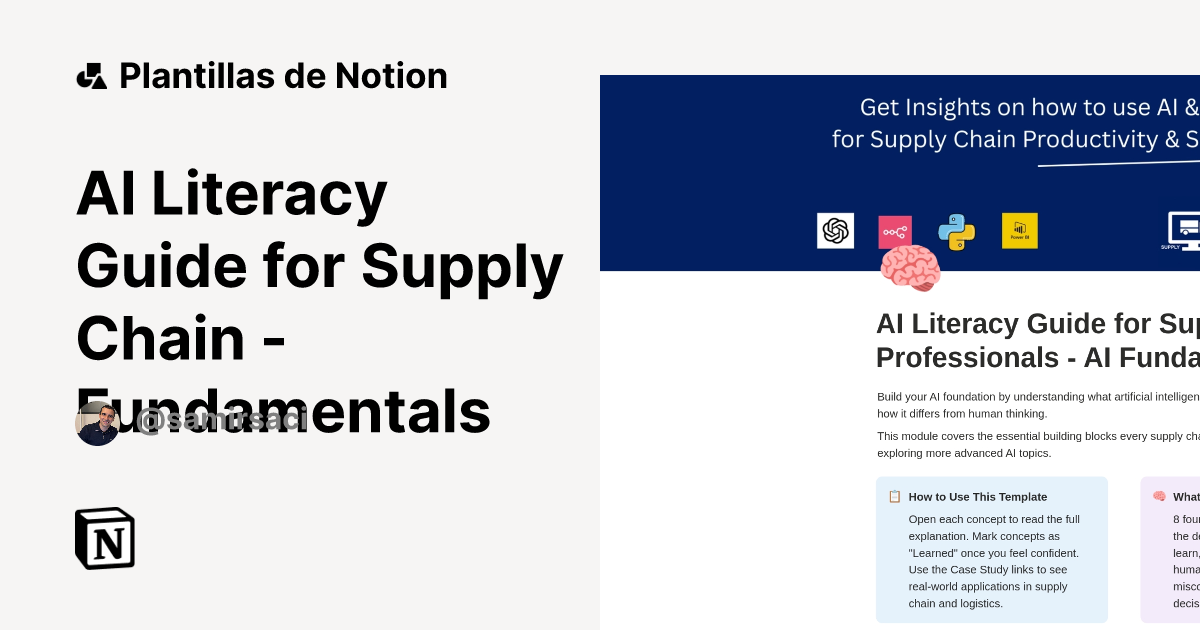 Plantilla AI Literacy Guide for Supply Chain - Fundamentals | Notion ...