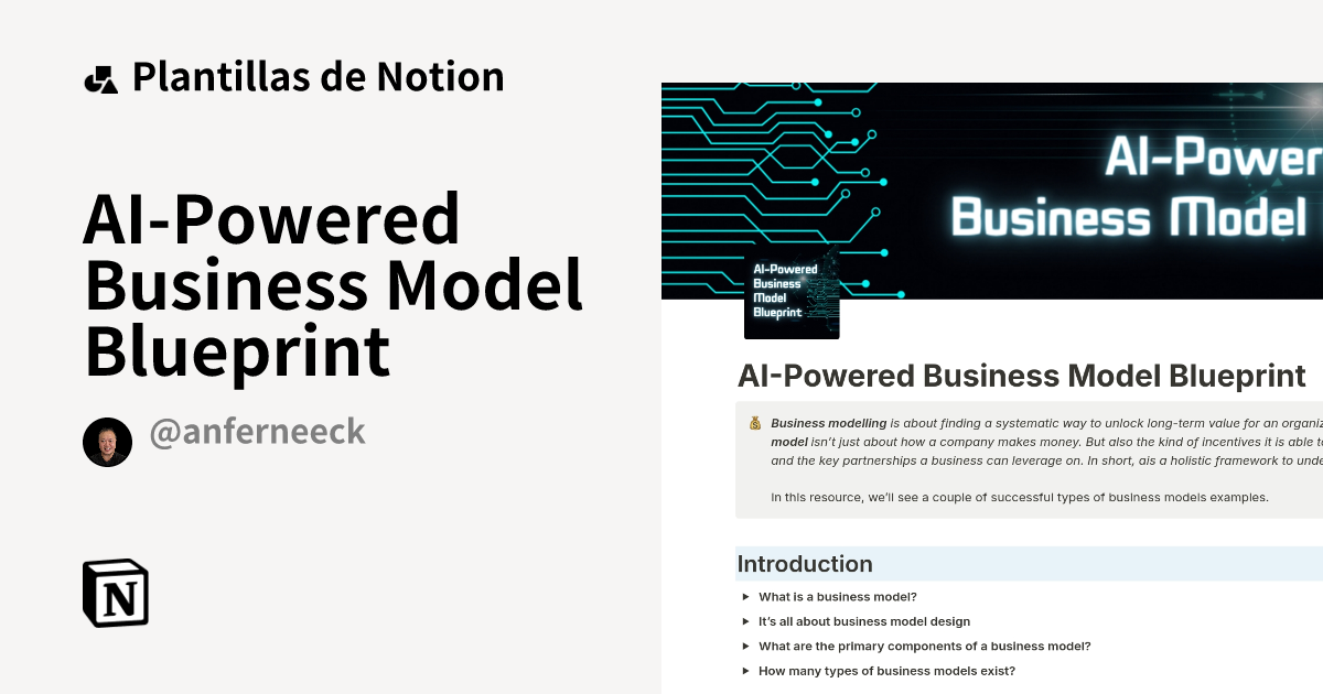 Plantilla AI-Powered Business Model Blueprint | Notion Marketplace