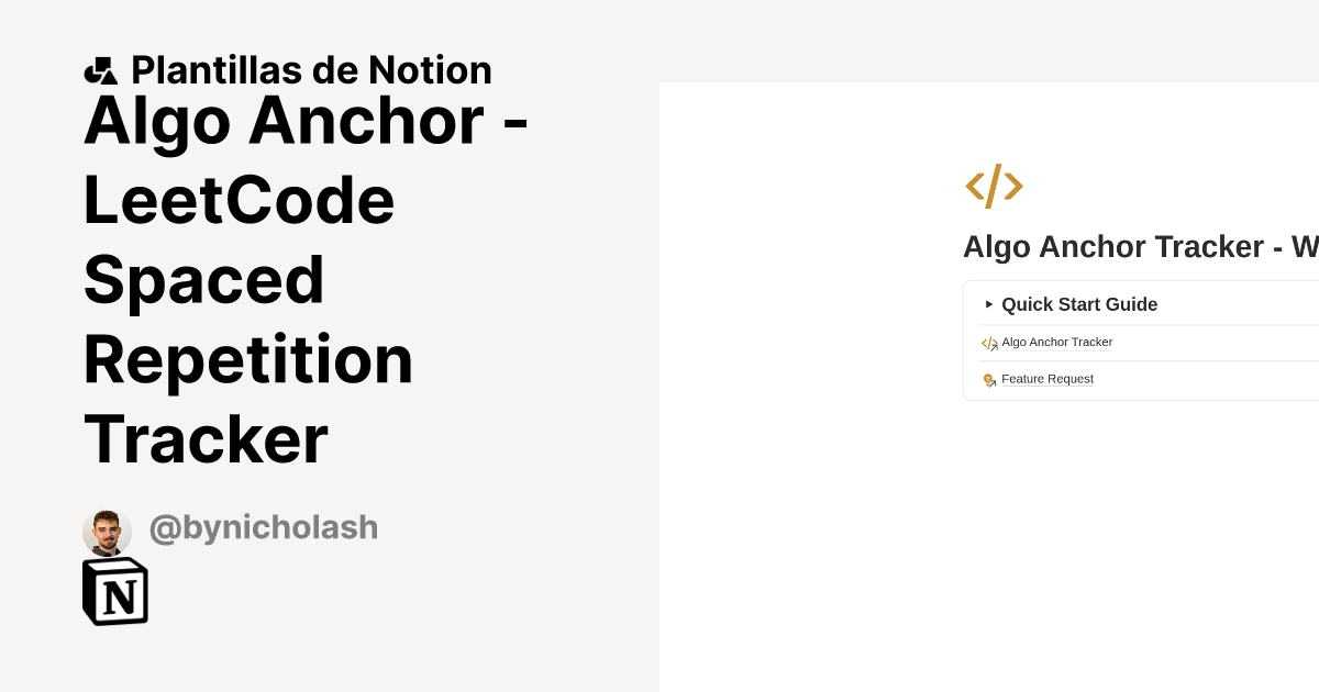 Plantilla Algo Anchor - LeetCode Spaced Repetition Tracker de Nicholas ...