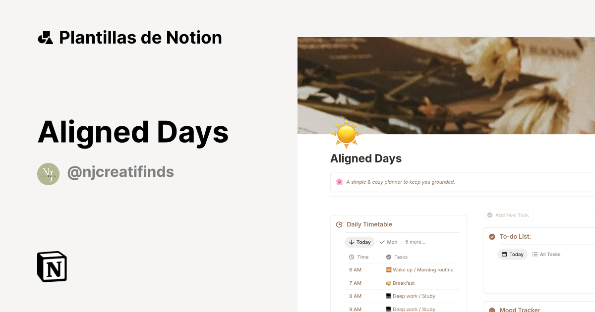 Plantilla Aligned Days | Notion Marketplace