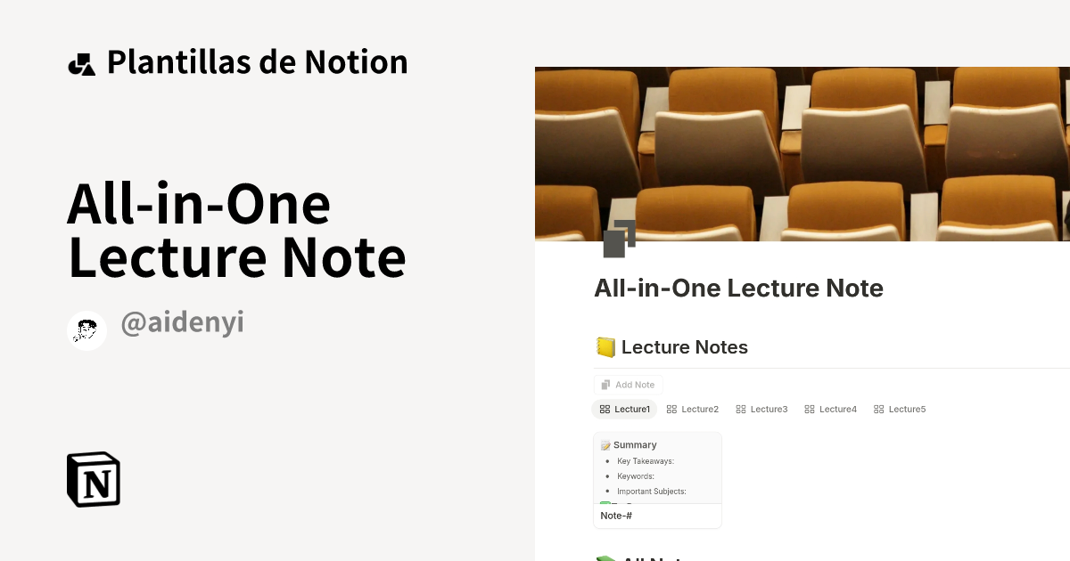 Plantilla All-in-One Lecture Note | Notion Marketplace