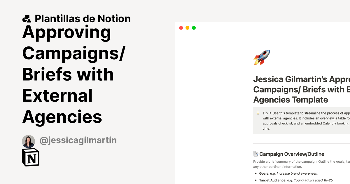 Plantilla Approving Campaigns/ Briefs with External Agencies de Jessica ...