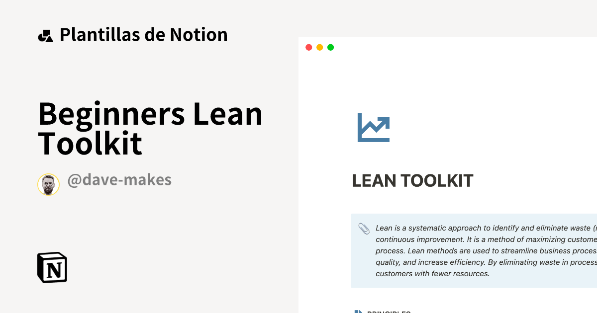Plantilla Beginners Lean Toolkit | Notion Marketplace