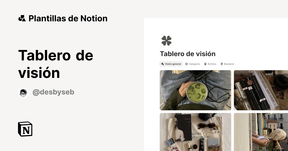 Plantilla Tablero de visión de desbyseb | Notion Marketplace