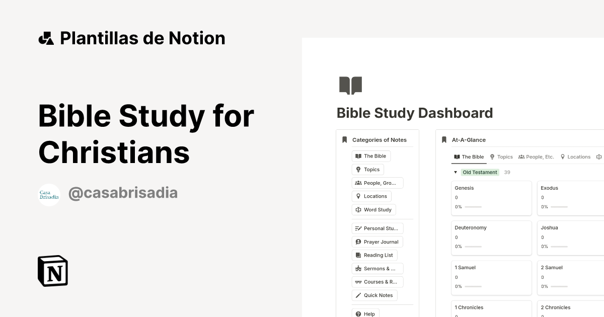 Plantilla Bible Study for Christians | Notion Marketplace