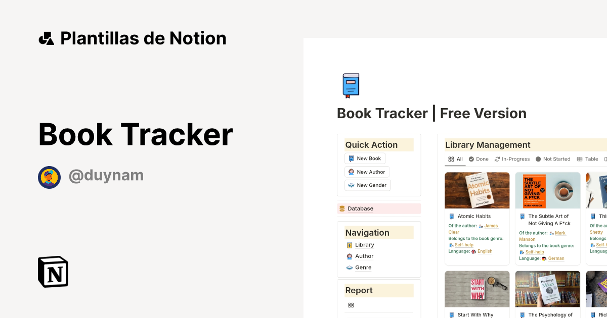 Plantilla Book Tracker | Notion Marketplace