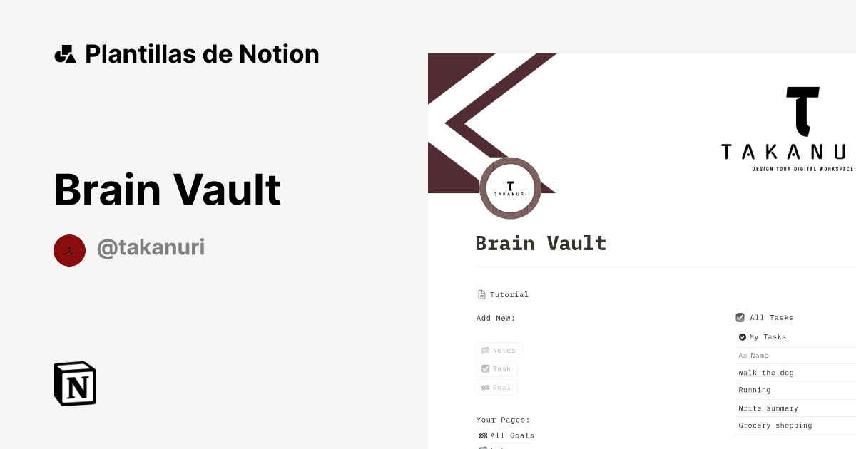 Plantilla Brain Vault | Notion Marketplace