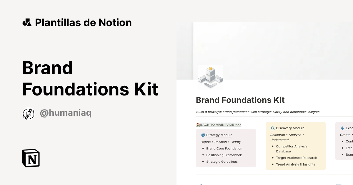 Plantilla Brand Foundations Kit | Notion Marketplace