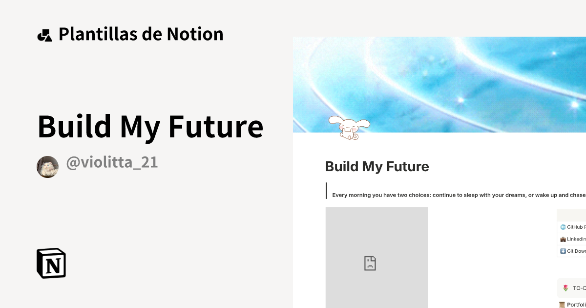Plantilla Build My Future | Notion Marketplace