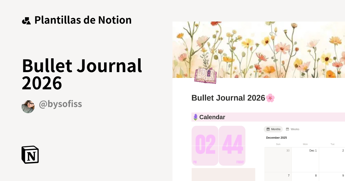 Plantilla Bullet Journal 2026 | Notion Marketplace