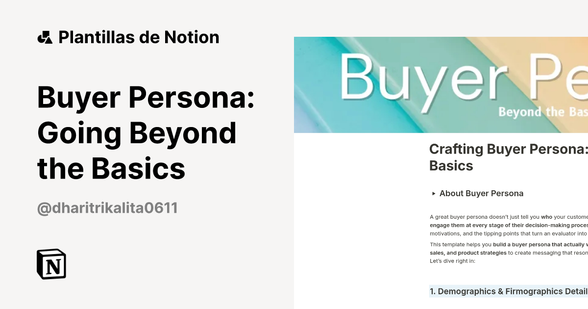 Plantilla Buyer Persona: Going Beyond the Basics de Dharitri Kalita ...