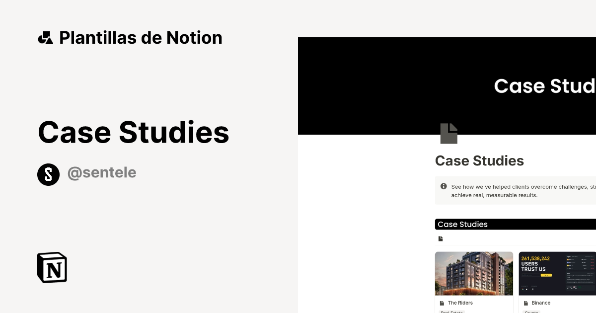 Plantilla Case Studies | Notion Marketplace