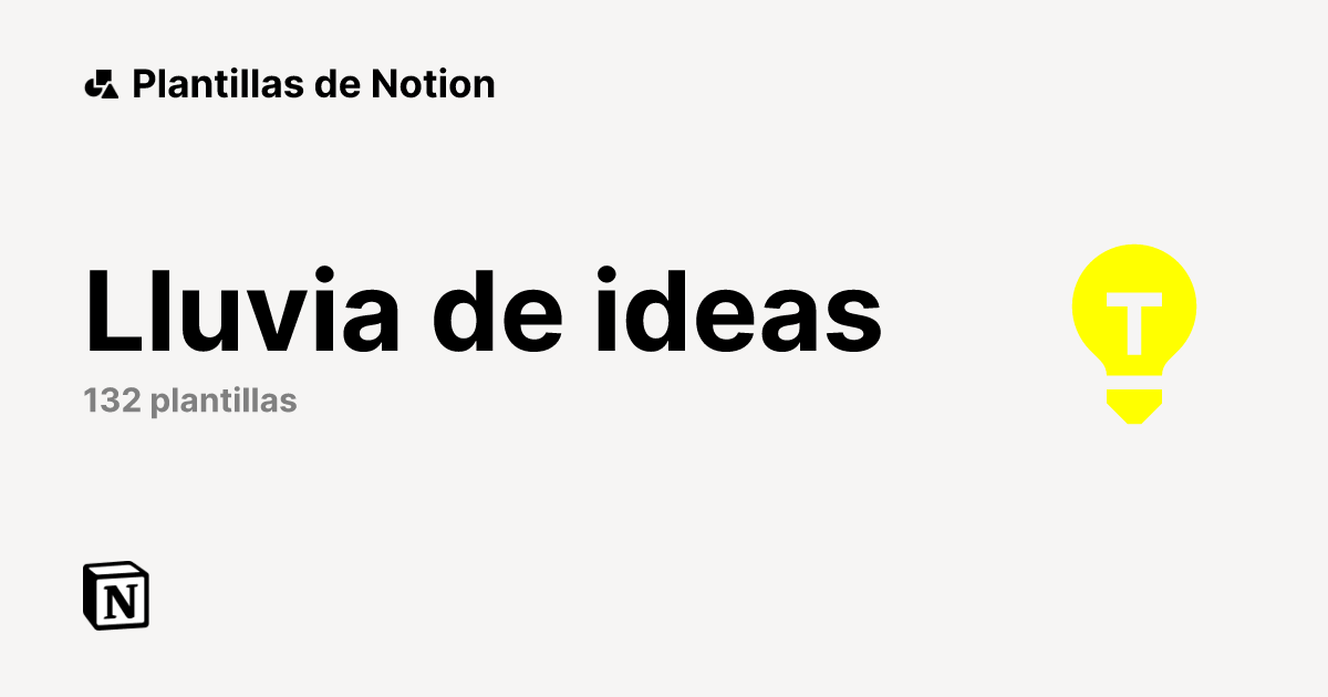 Plantillas de lluvia de ideas | Notion Marketplace