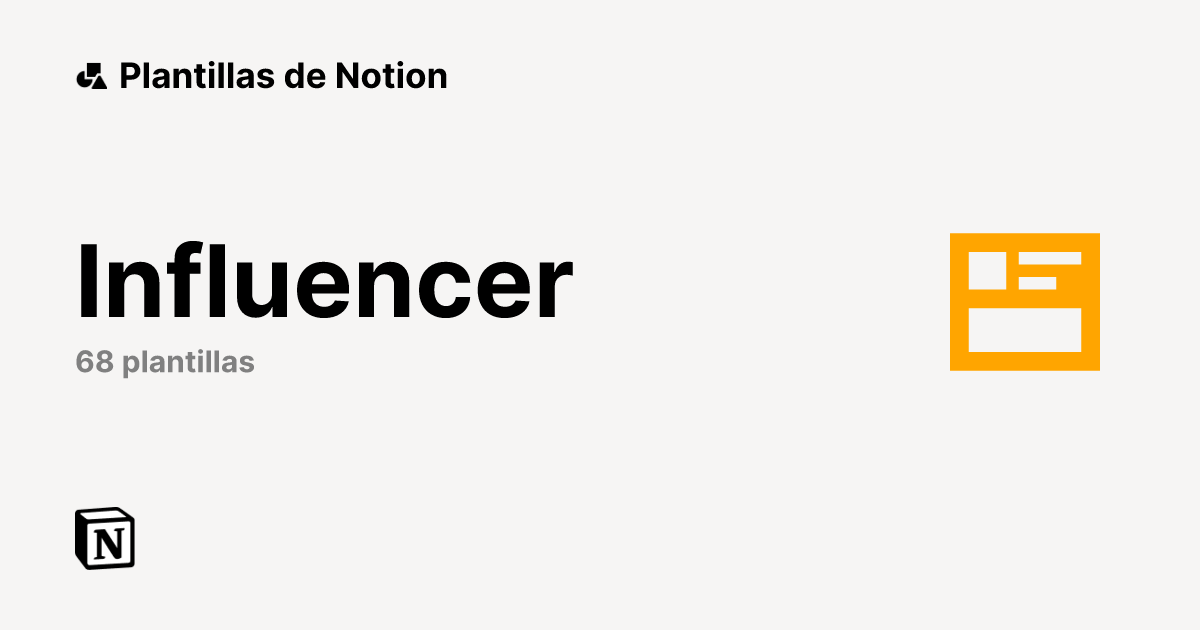 Plantillas gratuitas de Notion: Influencer | Notion Marketplace