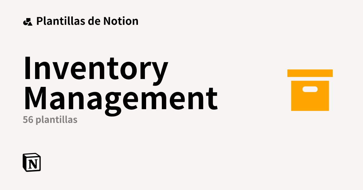Plantillas gratuitas de Notion: Inventory Management | Notion Marketplace